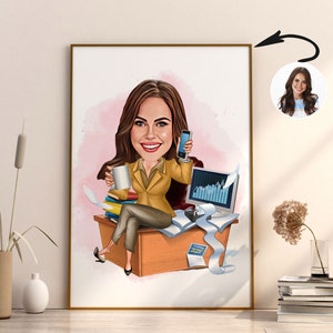 Custom Female Boss Cartoon Portrait, Boss Portrait, Gifts for Boss ...