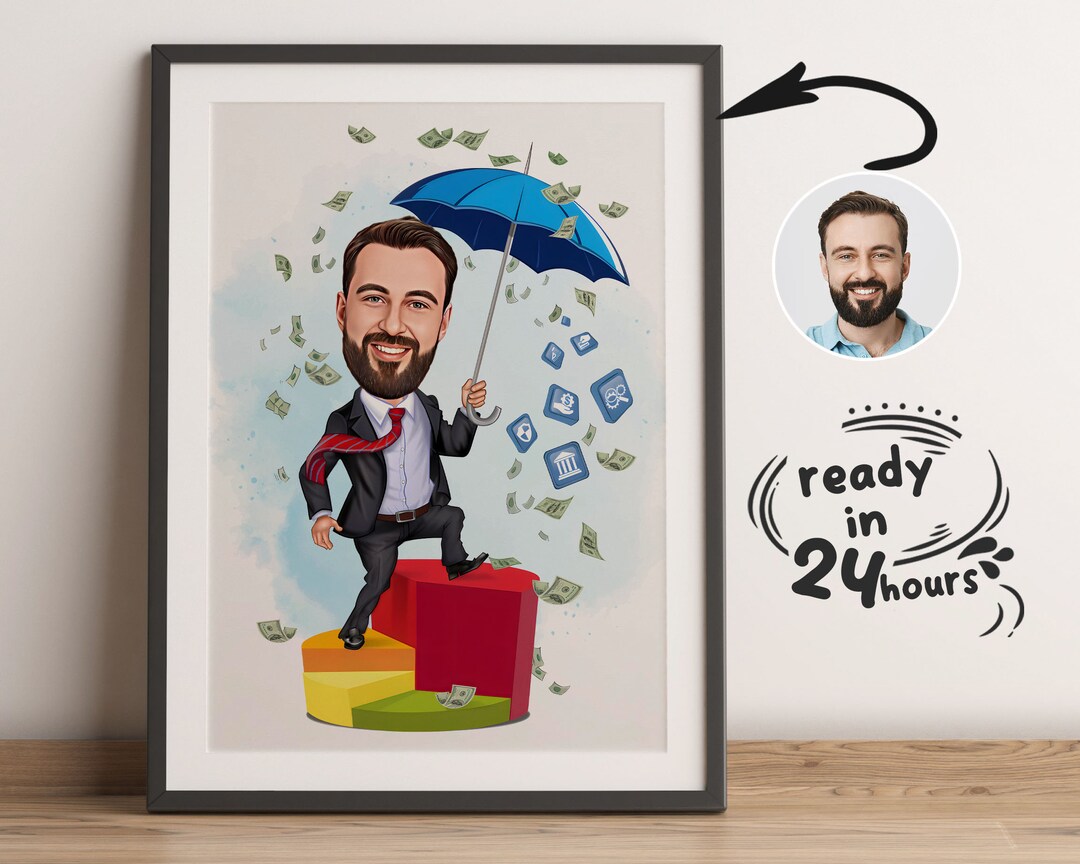 Custom Boss Cartoon Portrait, Boss Portrait, Gift for Boss, Boss ...