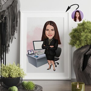 Custom Female Boss Cartoon Portrait, Boss Portrait, Gifts for Boss ...