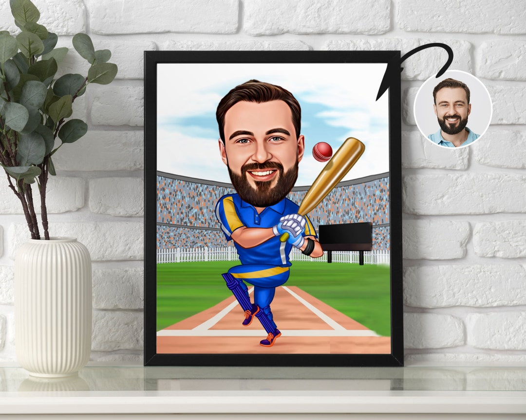 Personalized Baseball Player Cartoon Portrait, Baseball Caricature ...