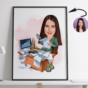 Custom Female Boss Cartoon Portrait, Boss Portrait, Gifts for Boss ...
