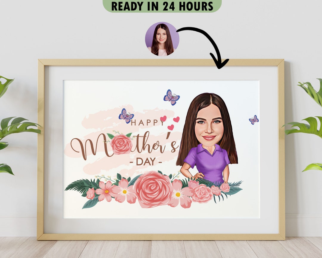 Personalized Mother Cartoon Portrait, Gift for Mother, Mother ...
