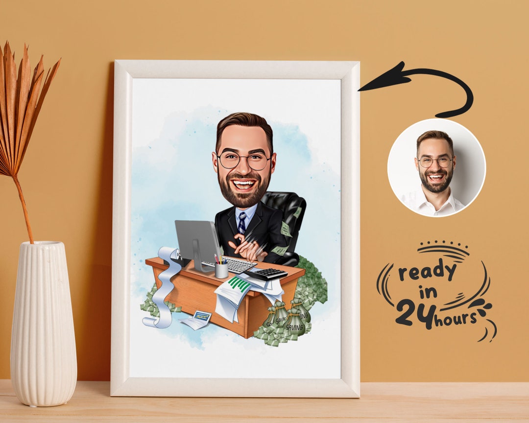 Custom Accountant Cartoon Portrait, Accountant Portrait, Accountant ...