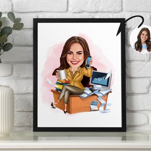Custom Female Boss Cartoon Portrait, Boss Portrait, Gifts for Boss ...