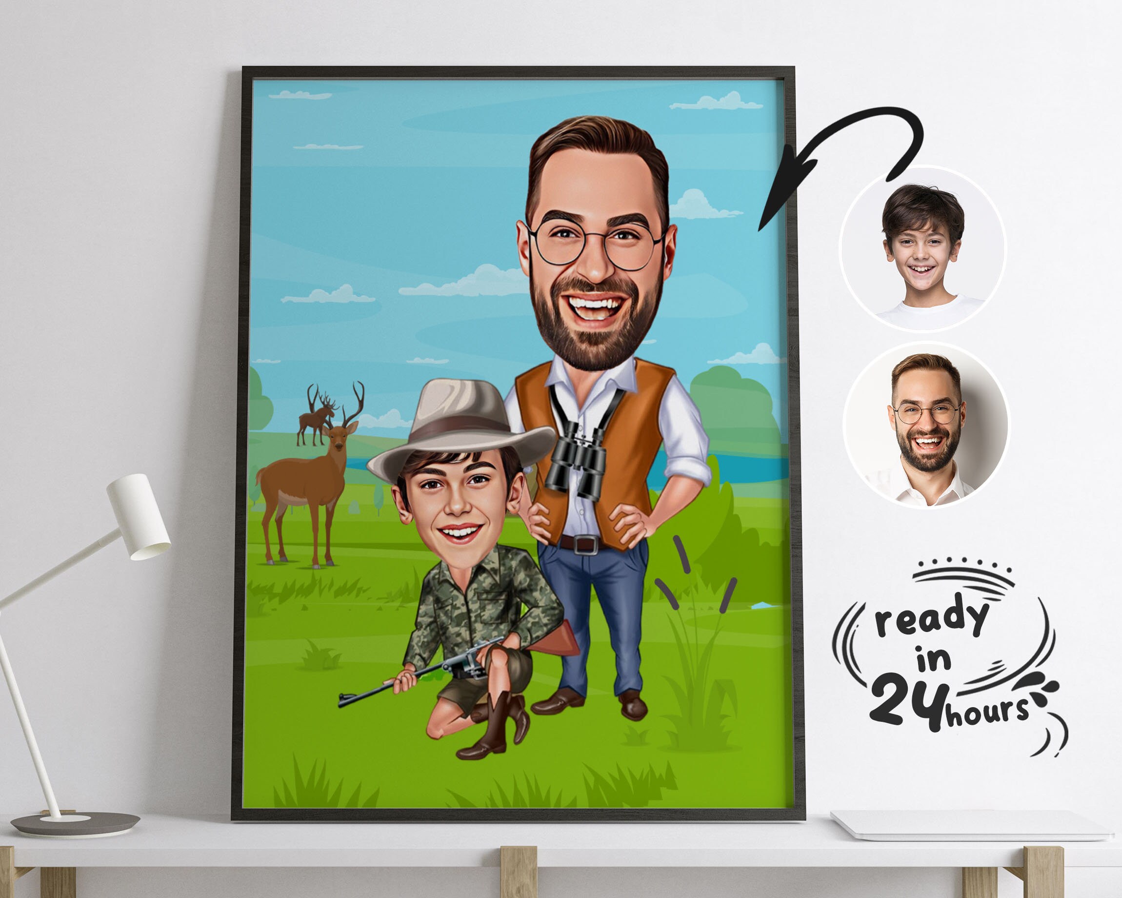 Man Hunting Deer Funny Cartoons