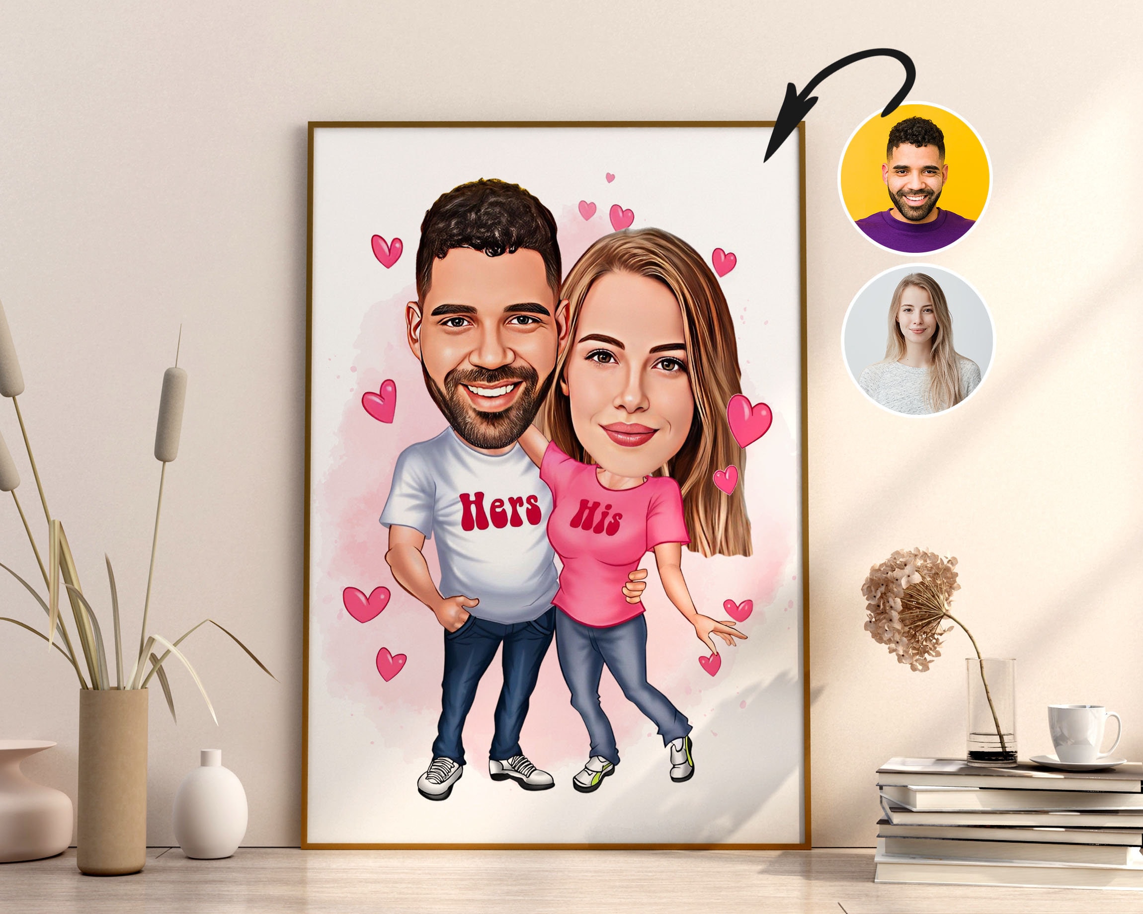 Custom Couple Cartoon Portrait Couple Portrait Couple Gift - Etsy