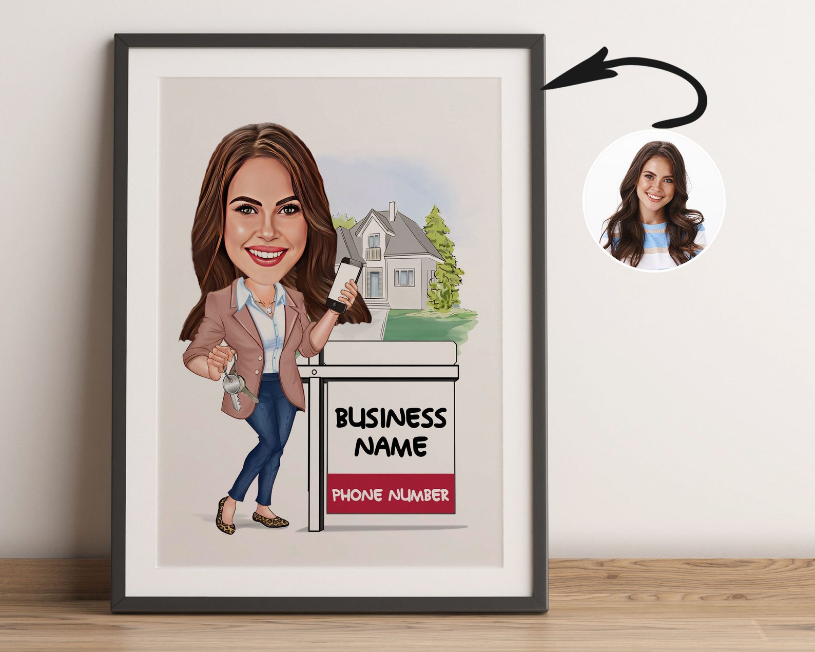 Custom Realtor Cartoon Portrait, Realtor Caricature, Realtor Gift, Real ...