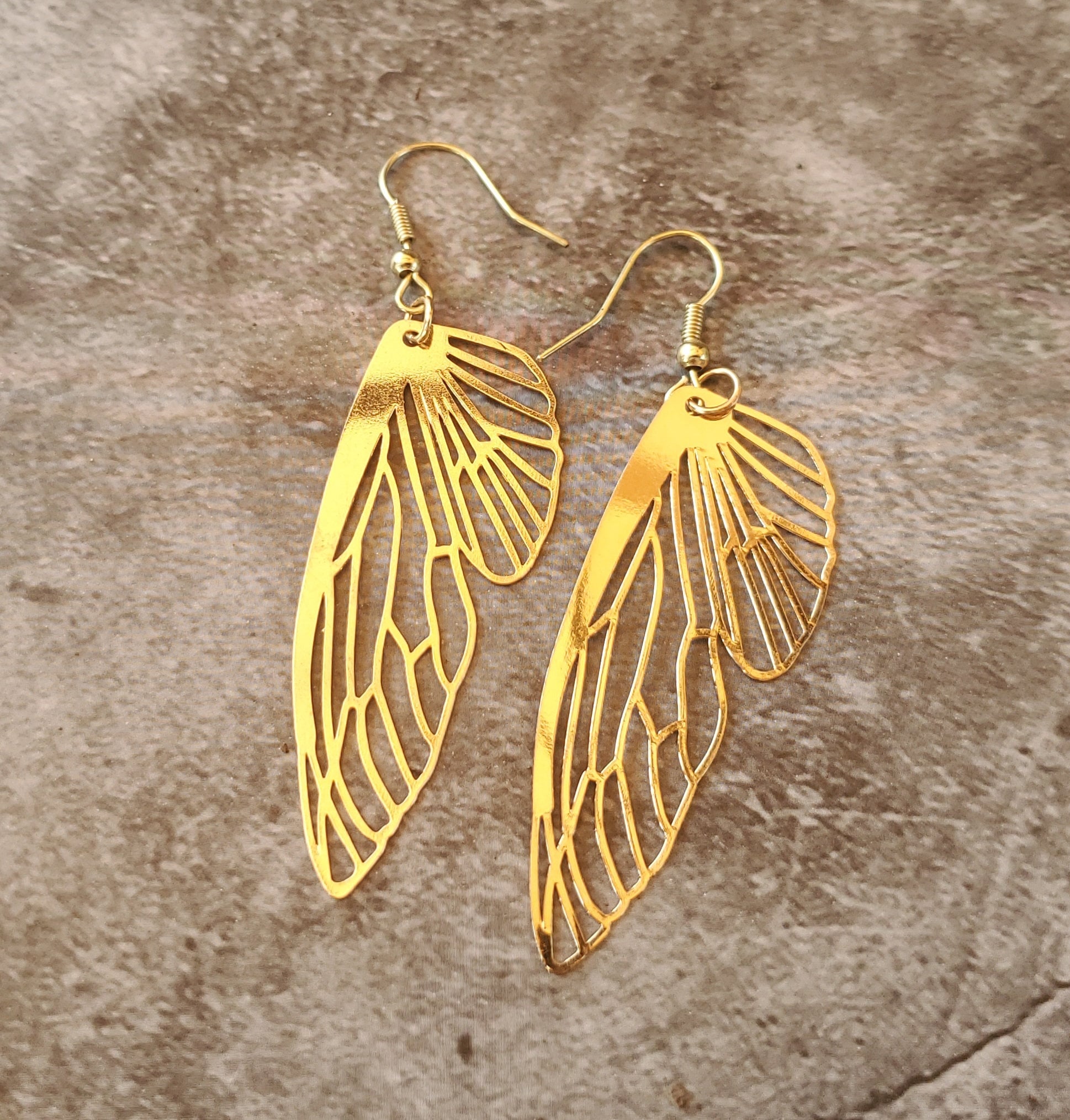 Gold Cicada Wing Filigree Fishhook Earrings - Etsy