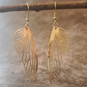 Gold Cicada Wing Filigree Fishhook Earrings - Etsy
