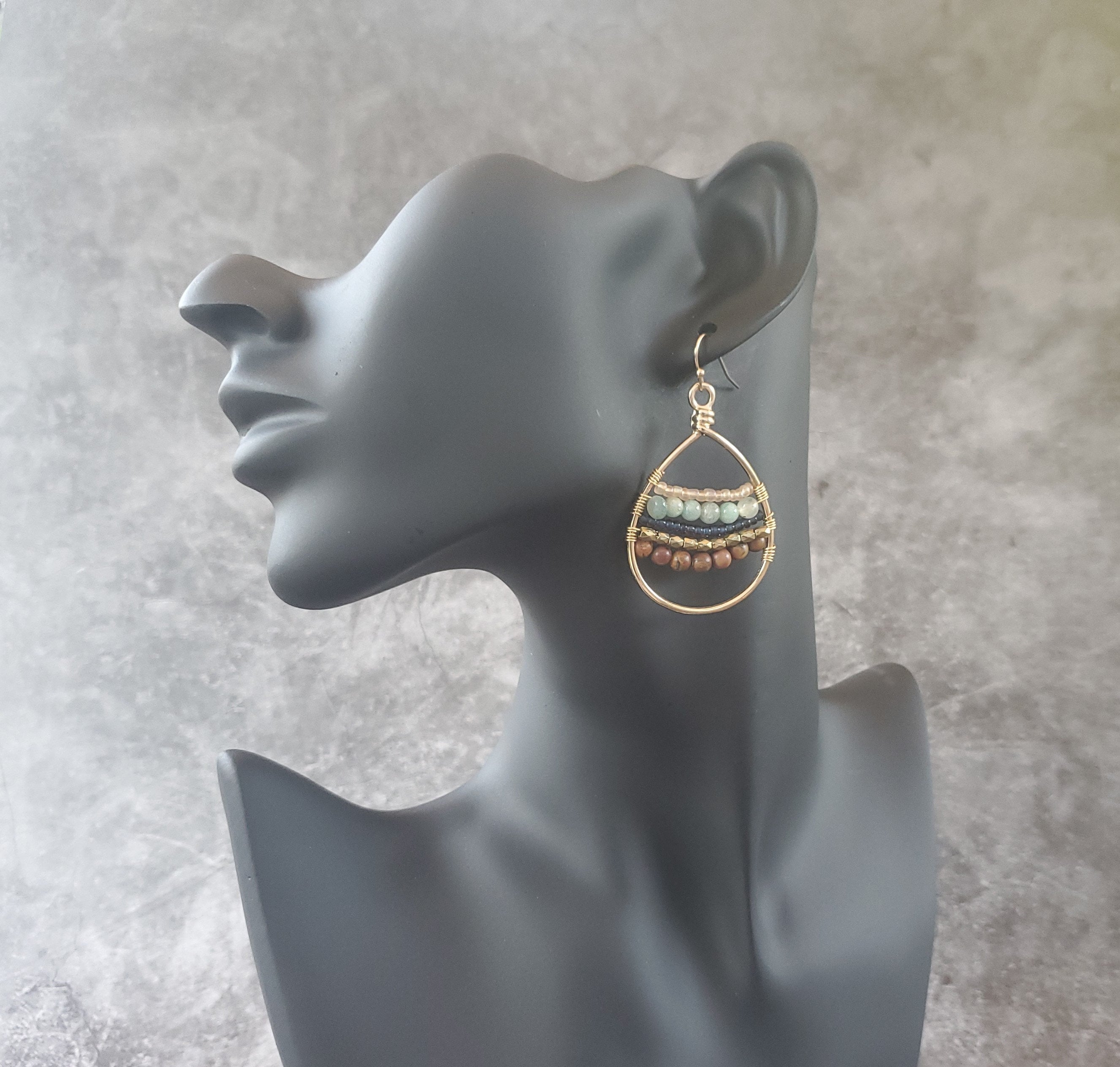 Boho Layered Seed Bead Teardrop Fishhook Earrings - Etsy