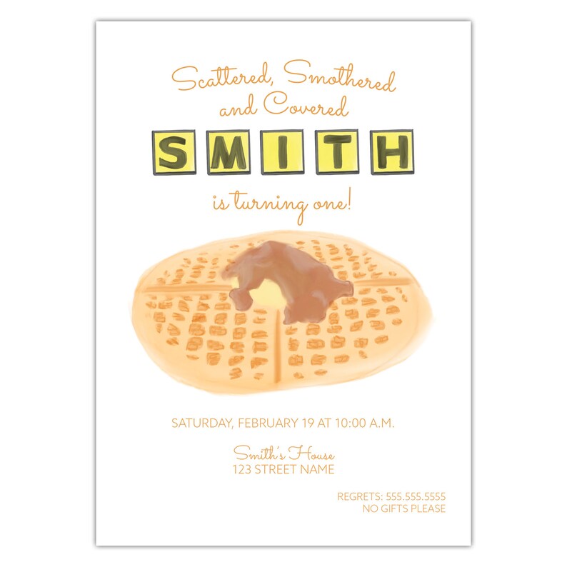 Waffle House Birthday Invitation - Etsy