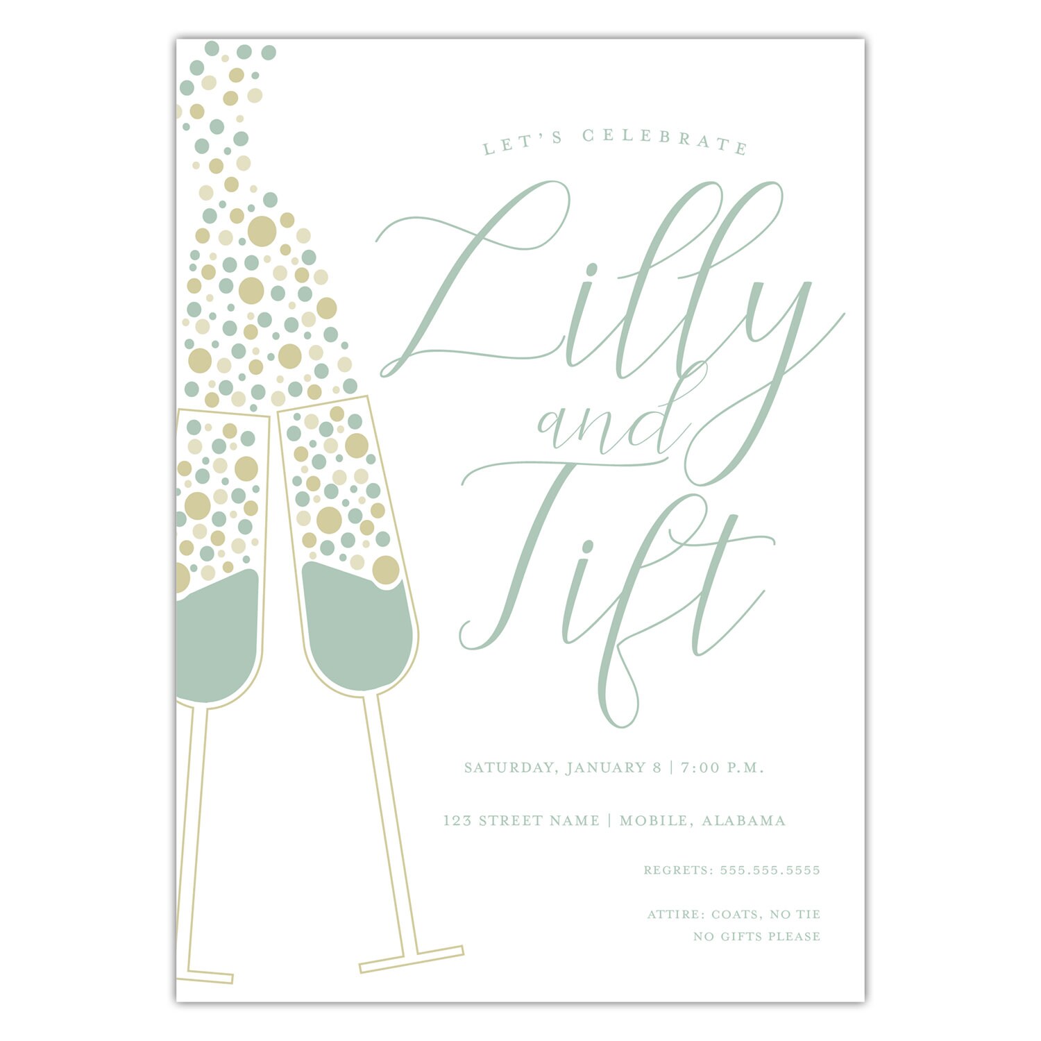 Champagne Engagement Party Invitation - Etsy