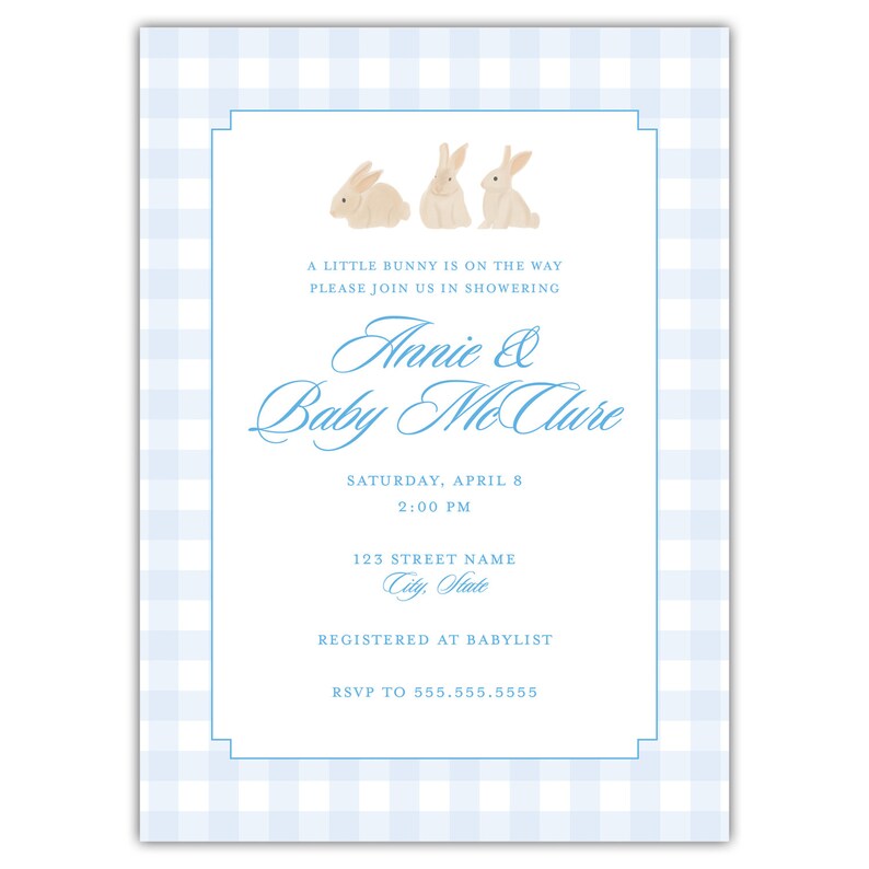 Bunny Baby Shower Invitation - Etsy