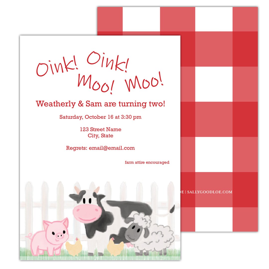 Farm Birthday Invitation - Etsy
