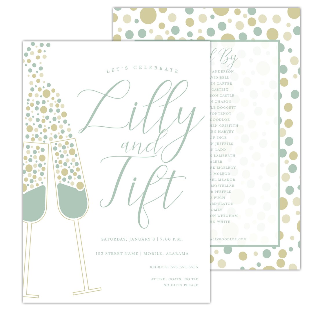 Champagne Engagement Party Invitation - Etsy
