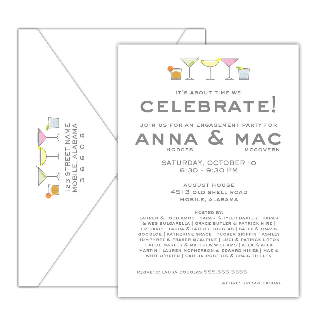 Cocktail Engagement Party Invitation - Etsy