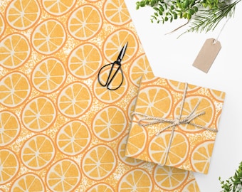 Orange Fruit Wrapping Paper Sheets Little Cutie Baby Shower - Etsy