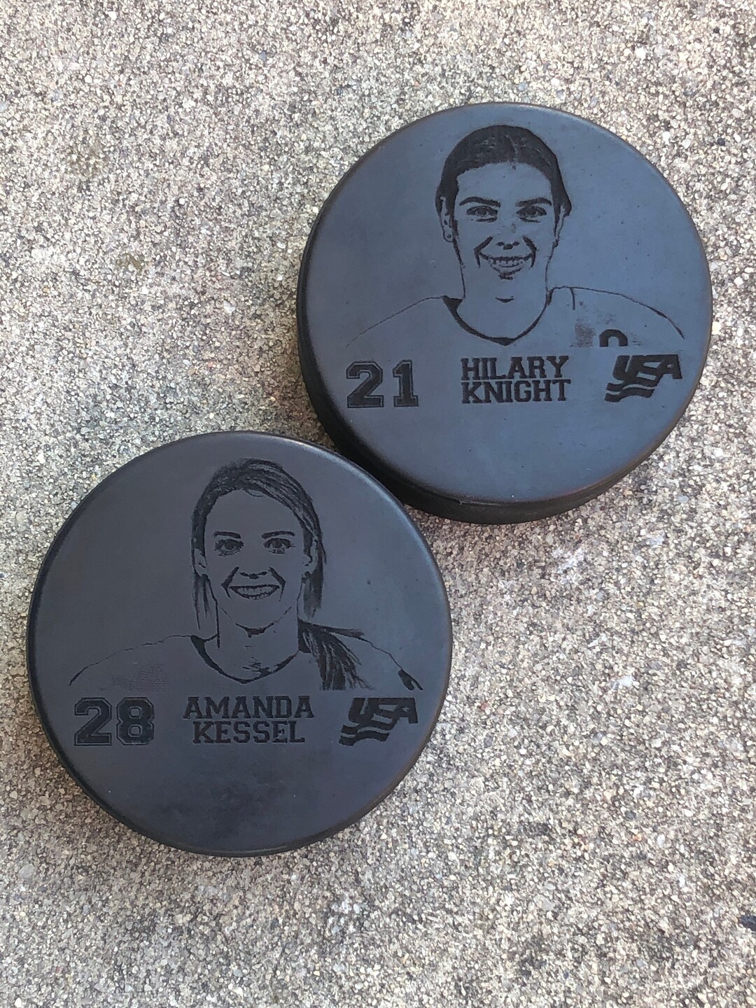 Team USA Women's Olympic Hockey Team Custom Laser Engraved Hockey Pucks ...