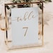 Gold Table Numbers Card Calligraphy, Wedding Table Number Elegant ...