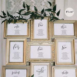 8x10 Wedding Seating Chart Template Calligraphy, Table Seating Chart ...