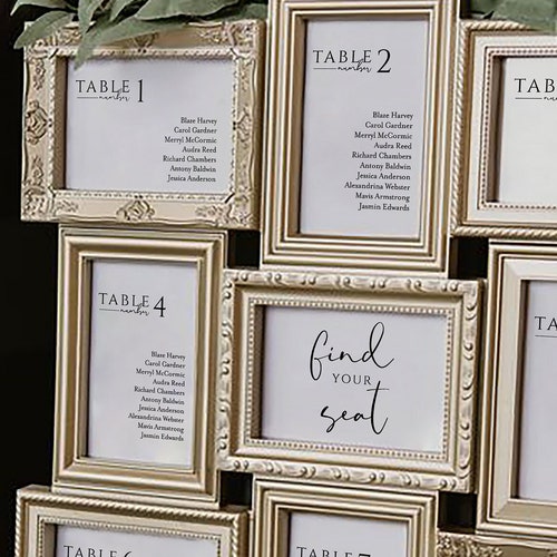 4x6 Wedding Seating Chart Template Calligraphy Elegant - Etsy