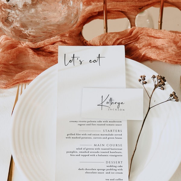 Menu Place Cards - Etsy