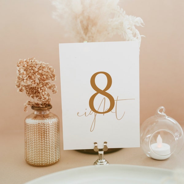 Gold Table Number - Etsy