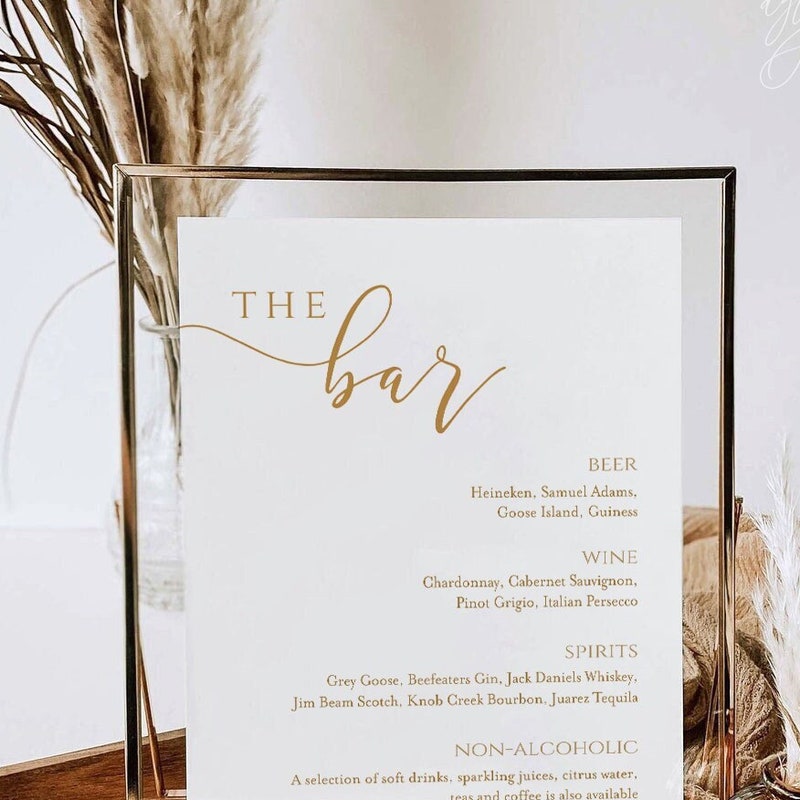 Gold Arch Bar Menu - Etsy