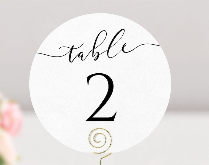 Circle Wood Table Numbers | Wedding Reception Numbers | Gold Table ...