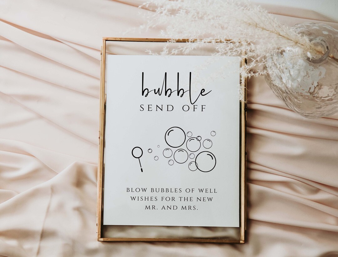 Bubble Send off Wedding Sign, Modern Bubble Wedding Sign Printable ...