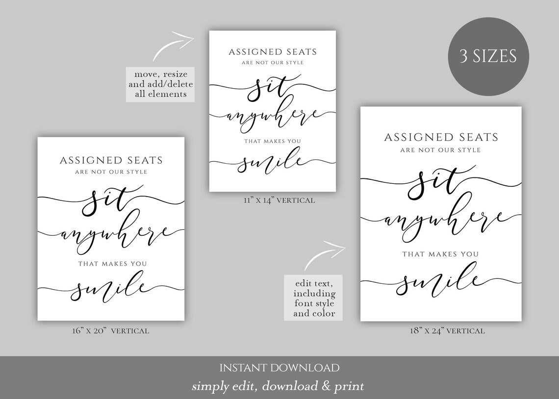 Assigned Seating Poster Wedding Seating Poster Choose a Seat - Etsy