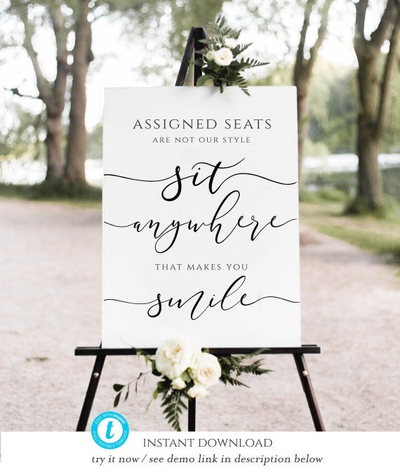 Assigned Seating Poster Wedding Seating Poster Choose a Seat | Etsy
