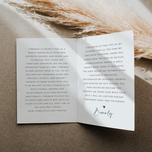 His and Her Wedding Vow Template, Personalized Vow Booklet, Custom ...