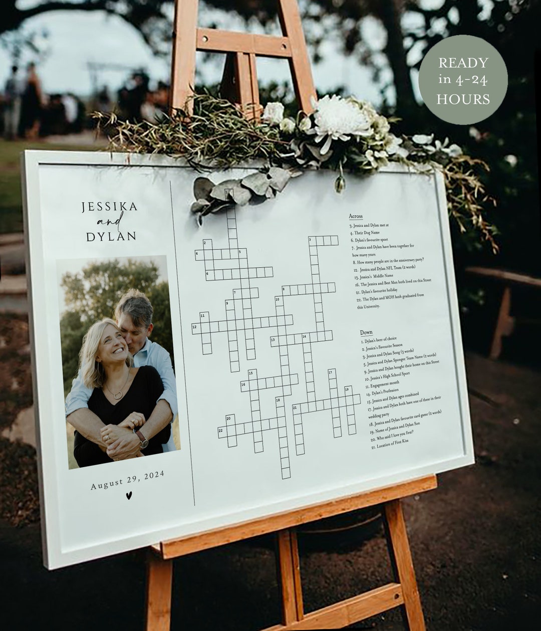 Anniversary Crossword Puzzle Game, Anniversary Gift, Anniversary Party ...