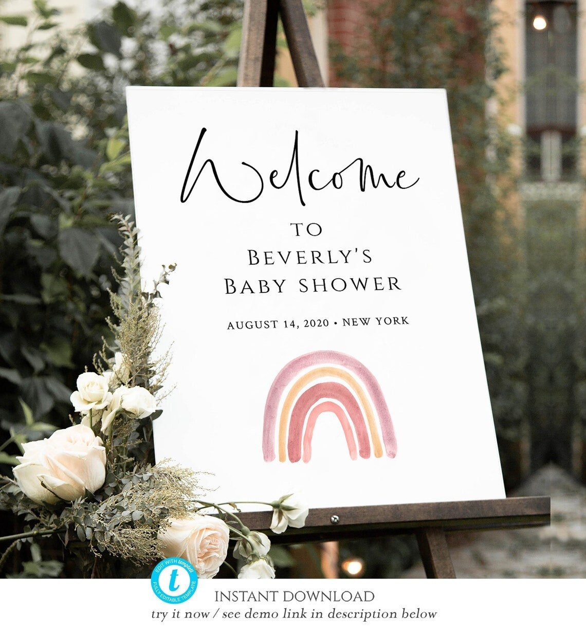 Rainbow Welcome Sign Editable Rainbow Welcome Sign It's - Etsy