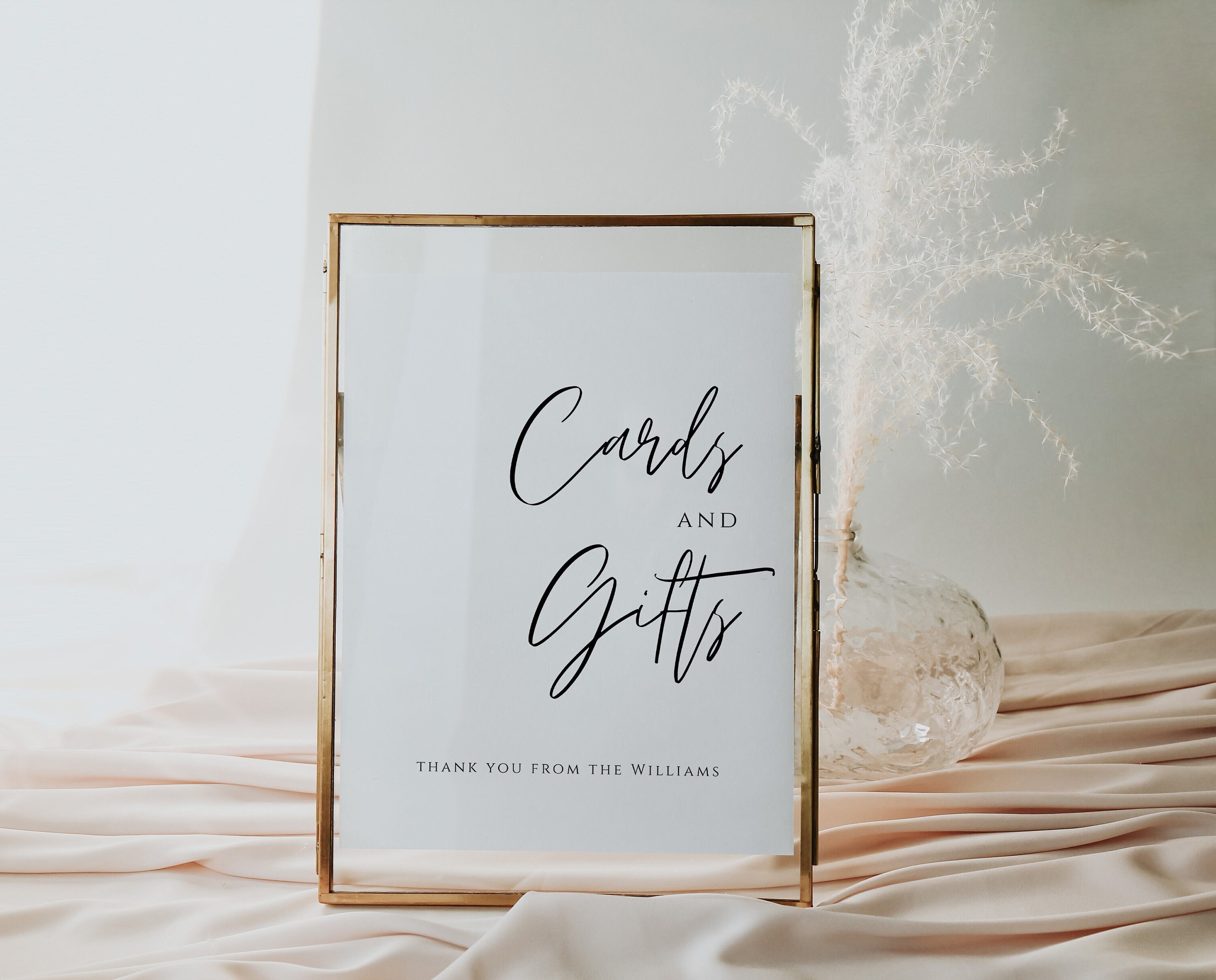Modern Cards and Gifts Wedding Sign Template, Tabletop Cards & Gifts ...