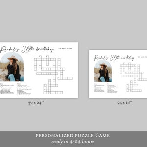 Custom 30th Birthday Crossword Game, Personalized Puzzle Game, Look Who ...