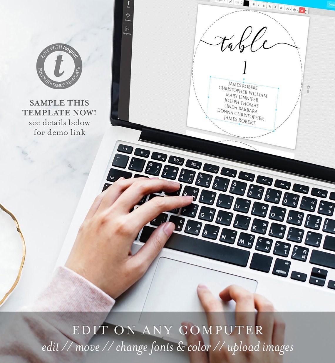 Seating Chart Circle Template Calligraphy Table Seating Chart | Etsy