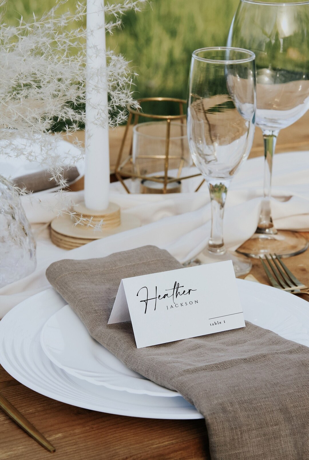Place Card Template, Modern Wedding Place Card, Minimalist Seating ...