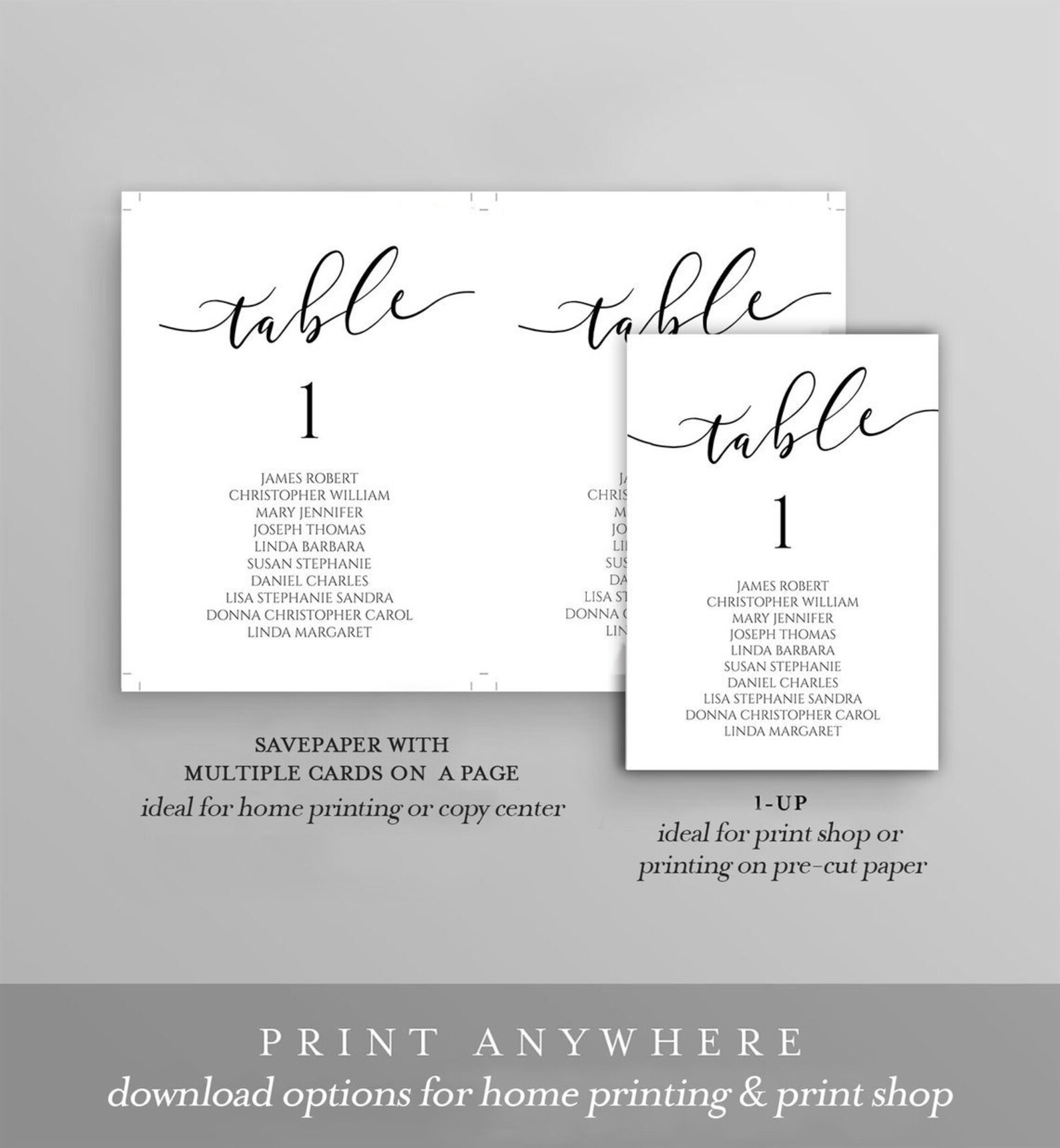 8x10 Wedding Seating Chart Template Calligraphy, Table Seating Chart ...