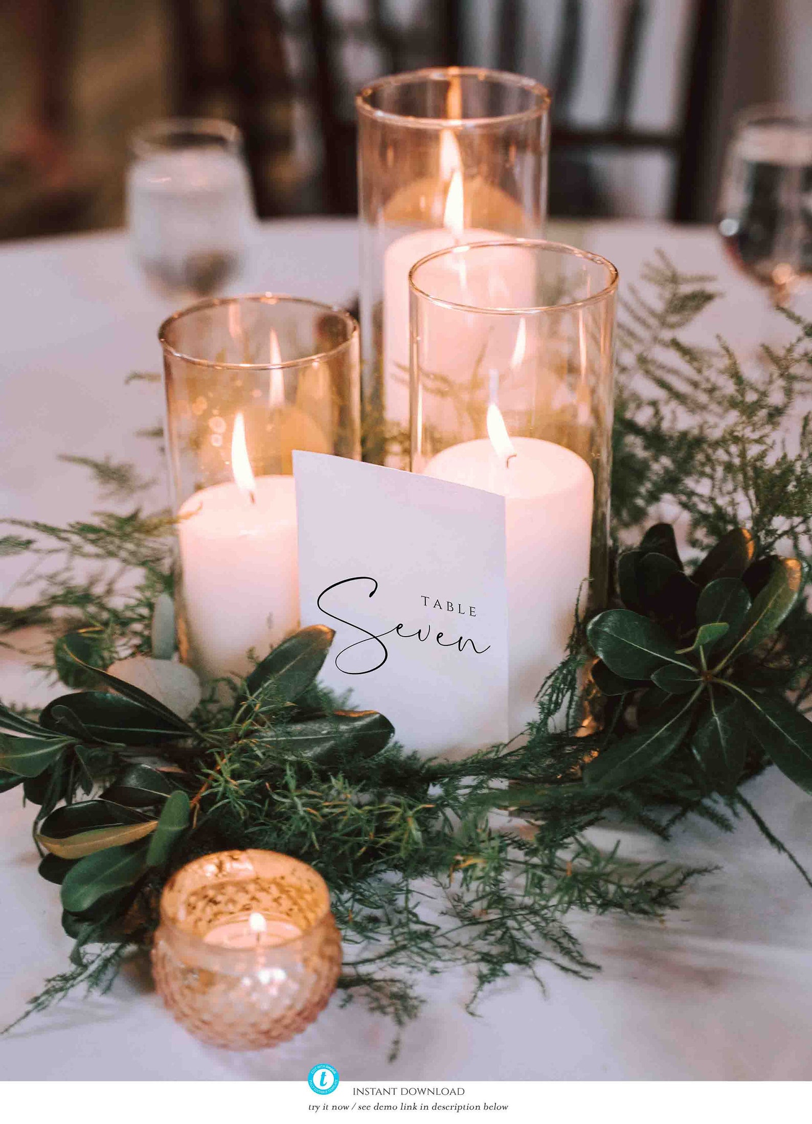 Elegant Wedding Table Number Template With Calligraphy for - Etsy