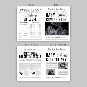 Newspaper Pregnancy Announcement Canva, Large Newspaper Baby ...