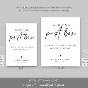 Wedding Post Box Sign, Wedding Card Sign, Minimalist Modern Postbox ...