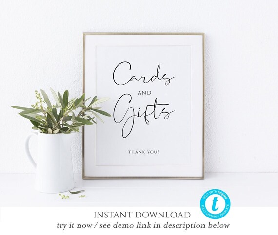 Gifts and Cards Sign Gift Table Sign Cards and Gifts Sign - Etsy