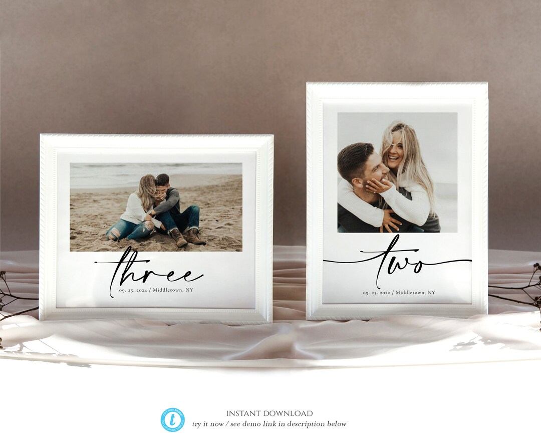 Wedding Table Numbers, Table Numbers Landscape, Photo Gold Table ...