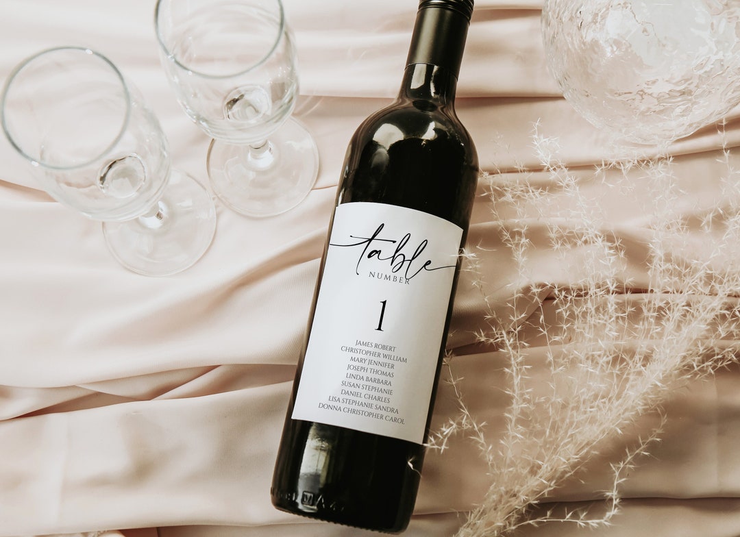 Seating Chart, Wine Bottle Labels, Wedding Table Chart, Seating Chart ...