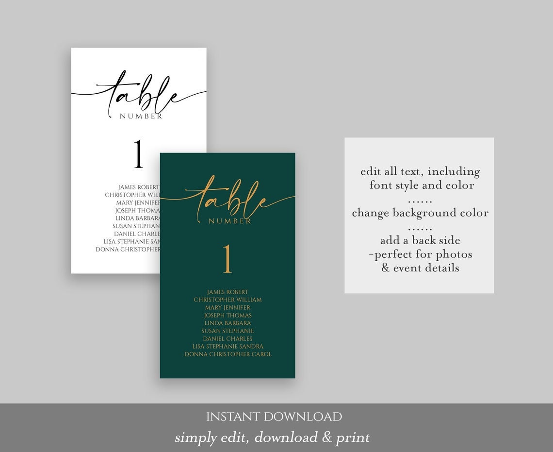 3x5 Wedding Seating Chart Template Calligraphy Table Seating - Etsy