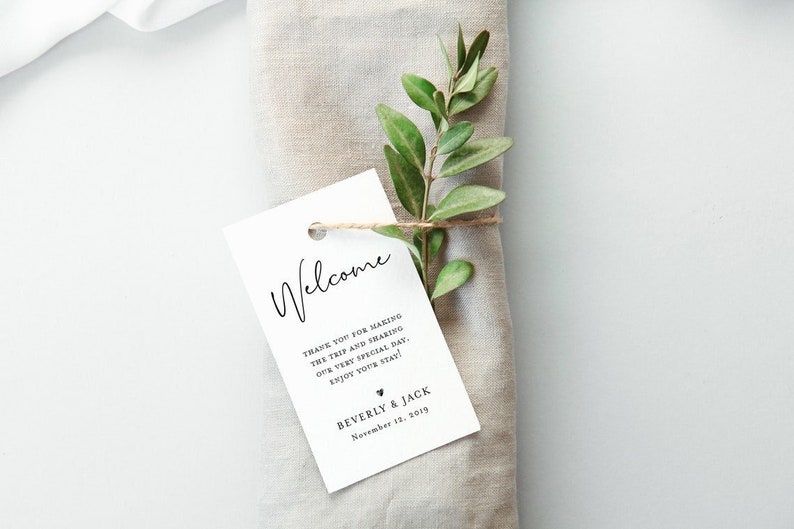 Welcome Tags for Wedding Guests Wedding Tag Template Wedding - Etsy