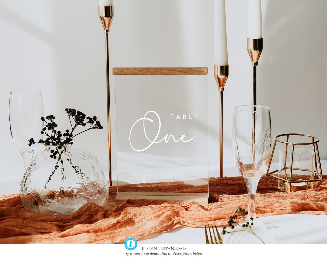 Printable Acrylic Table Number, Cricut Table Number, Editable Table ...