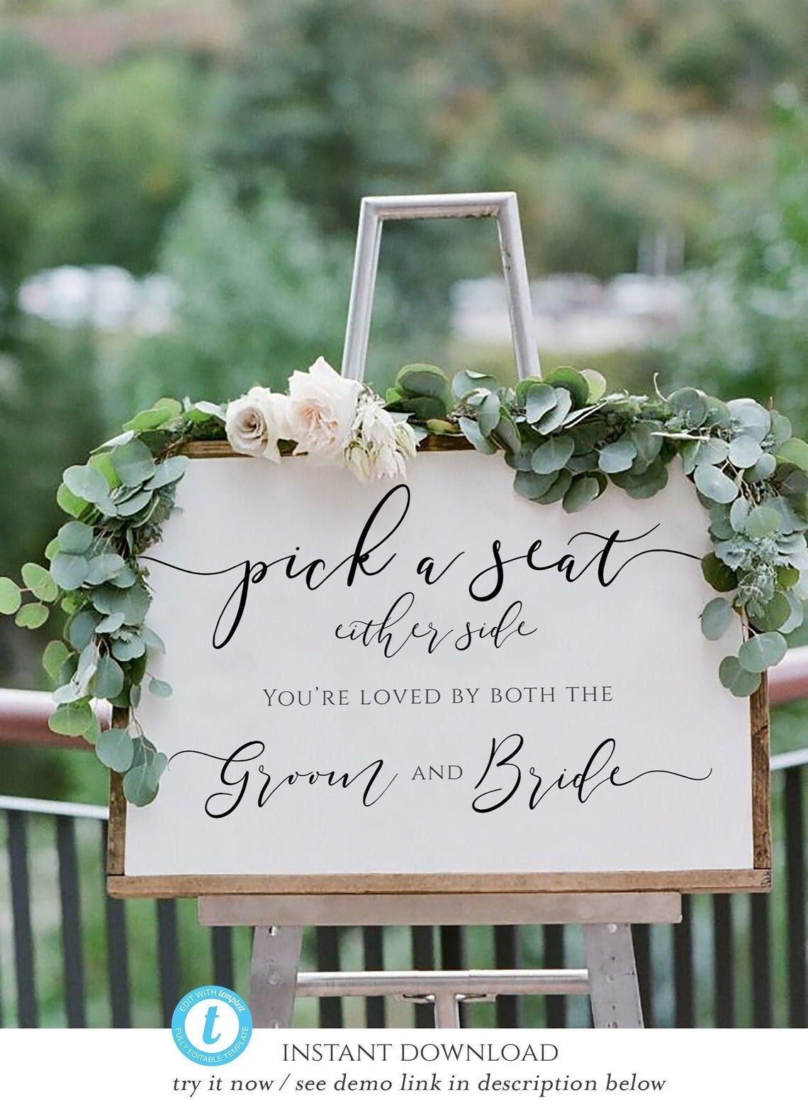 Pick a Seat Either Side Sign, You’re Loved by Both the Groom & Bride ...